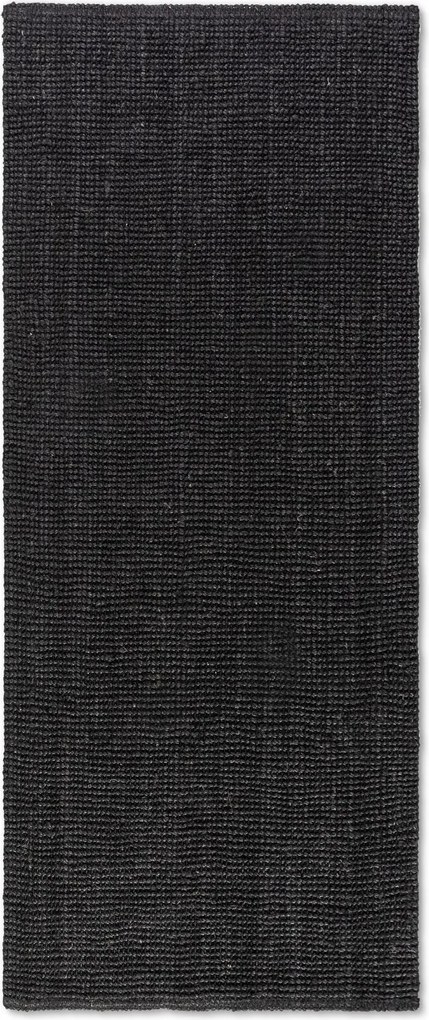 Hanse Home, Běhoun Bouclé Jute 105976 Black, 80x200, černá, chodba / předsíň
