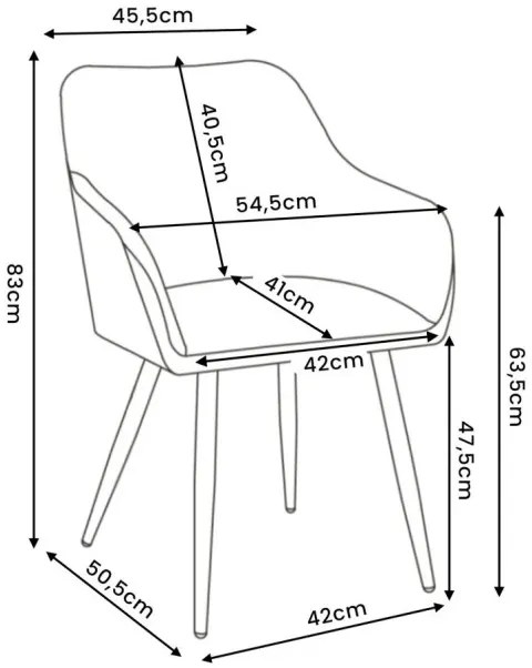Sada dvou jídelních židlí ESTELLE sametové, béžové / zlaté nohy (2 ks)