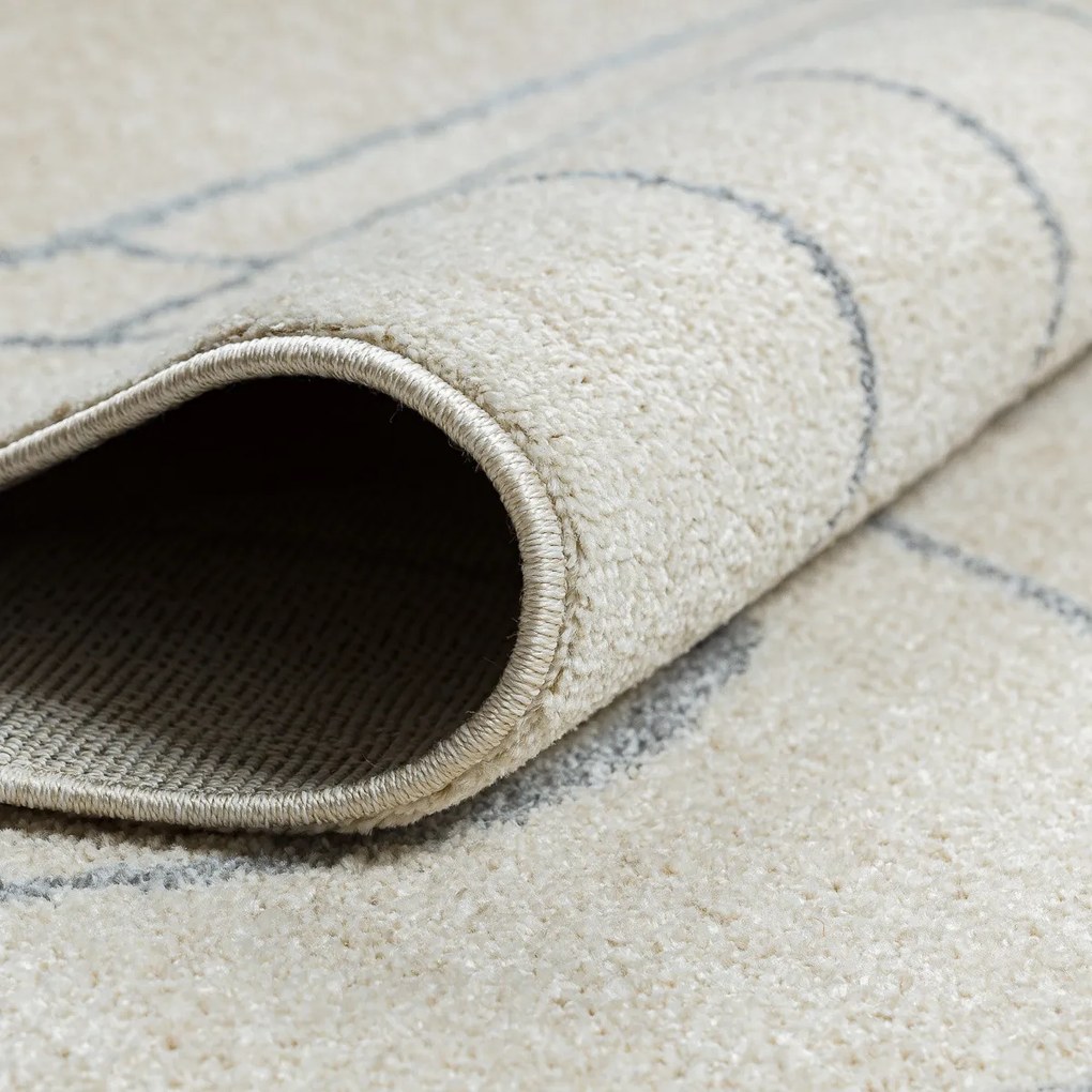 Dywany Łuszczów, Kusový koberec Fusion 0806 cream/l. grey, 80x150, bílá, kancelář