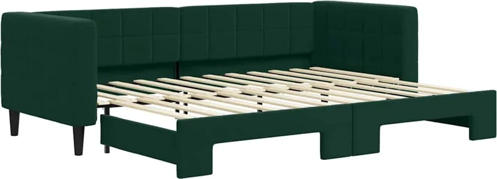 Válenda s přistýlkou tmavě zelená 80 x 200 cm samet 3196686