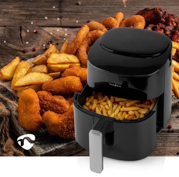 Nedis KAAF160BK - Horkovzdušná fritéza 4,2 l 1300W/230V/240 min