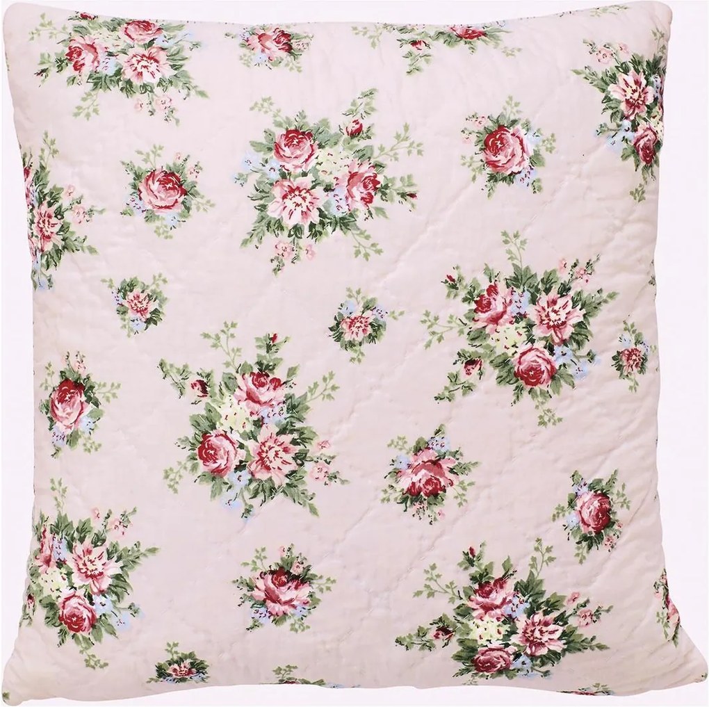 GREEN GATE Prošívaný povlak na polštář Aurelia Pale Pink 50x50, růžová barva, textil