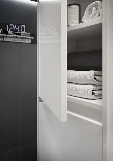 Cersanit - Crea, vysoká skříňka, bílý lesk, S924-022