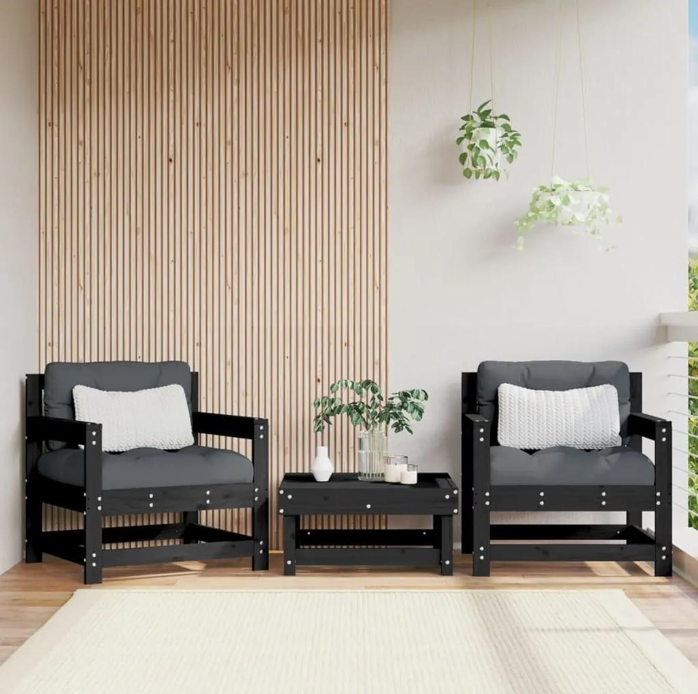 vidaXL Zahradní židle s poduškami 2 ks černé masivní borové dřevo [825565] Barva: Bílá borovice
