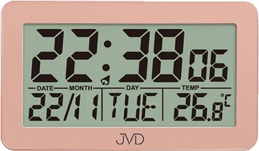Digitální rádiem řízený budík JVD RB8203.1 s teploměrem a podsvícením