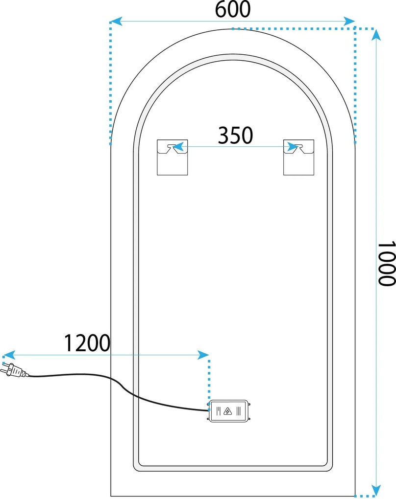Rea Dart, LED zrcadlo 60x100cm, zlatá matná, HOM-06519