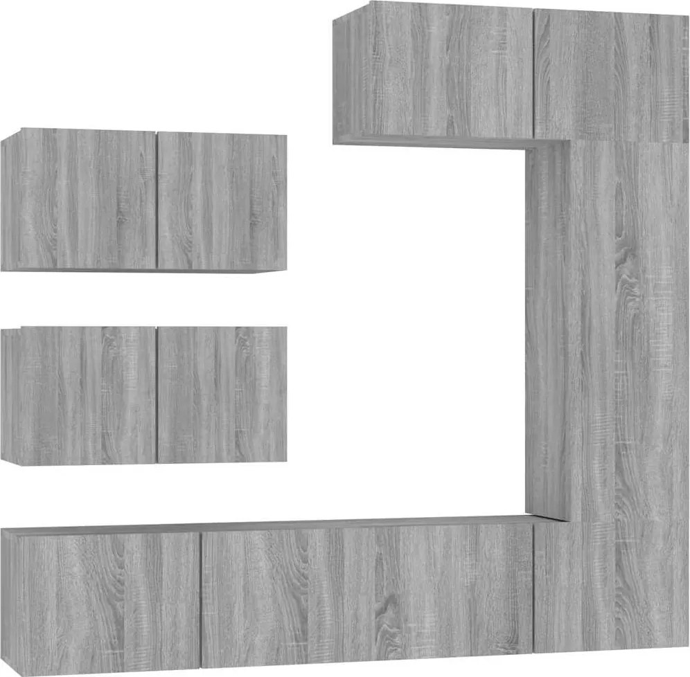6dílný set TV skříněk šedý sonoma kompozitní dřevo 3114556