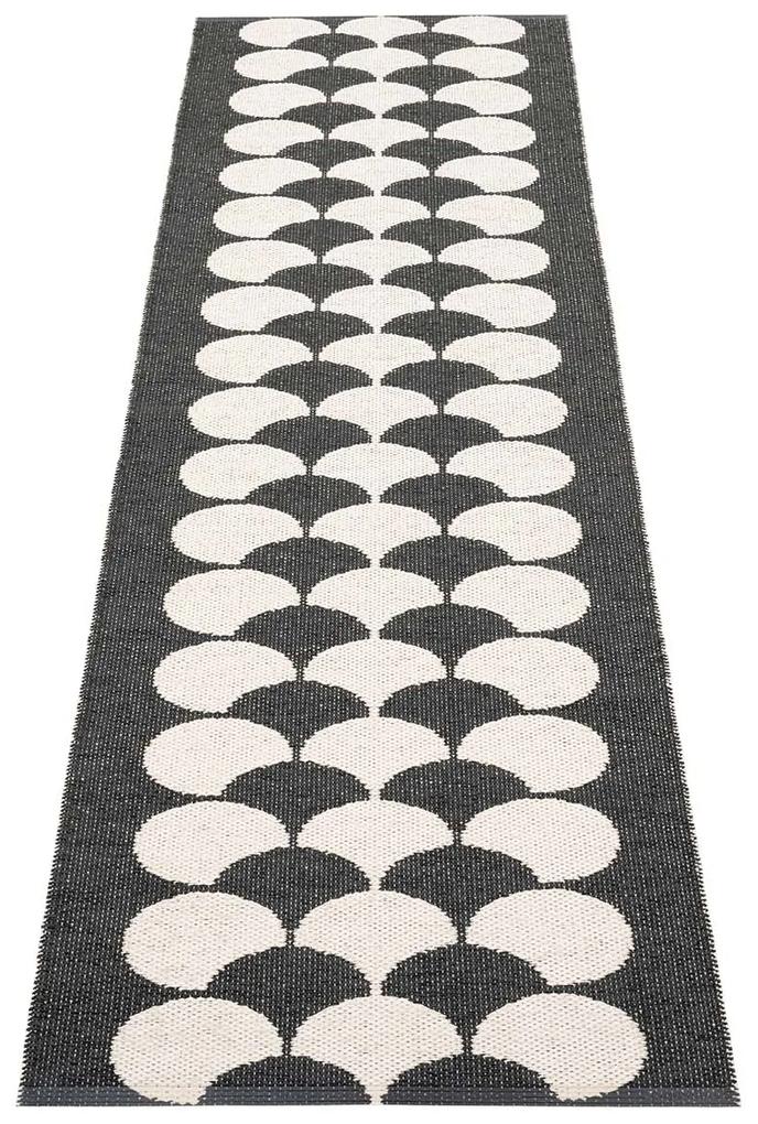 Vinylový koberec Pappelina POPPY Black/Vanilla velikost: 70x250cm
