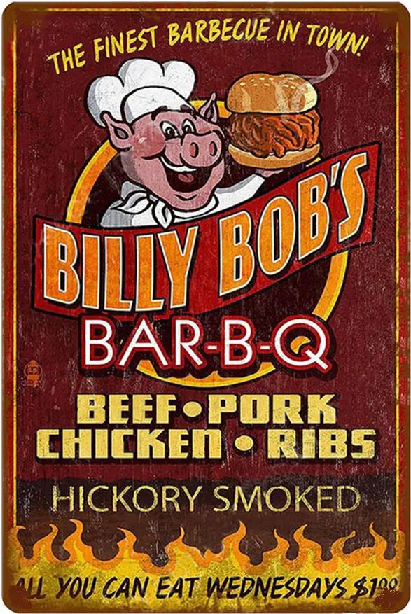 Plechová cedule Billy Bobs Velikost: A4 (30 x 20 cm)