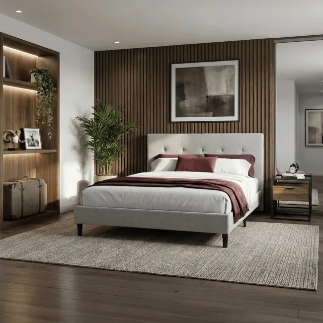 Manželská postel béžová 180x200 cm BED-M180 CRM2