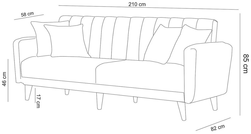 Designová rozkládací sedačka Zayda 210 cm tmavě zelená - II. třída