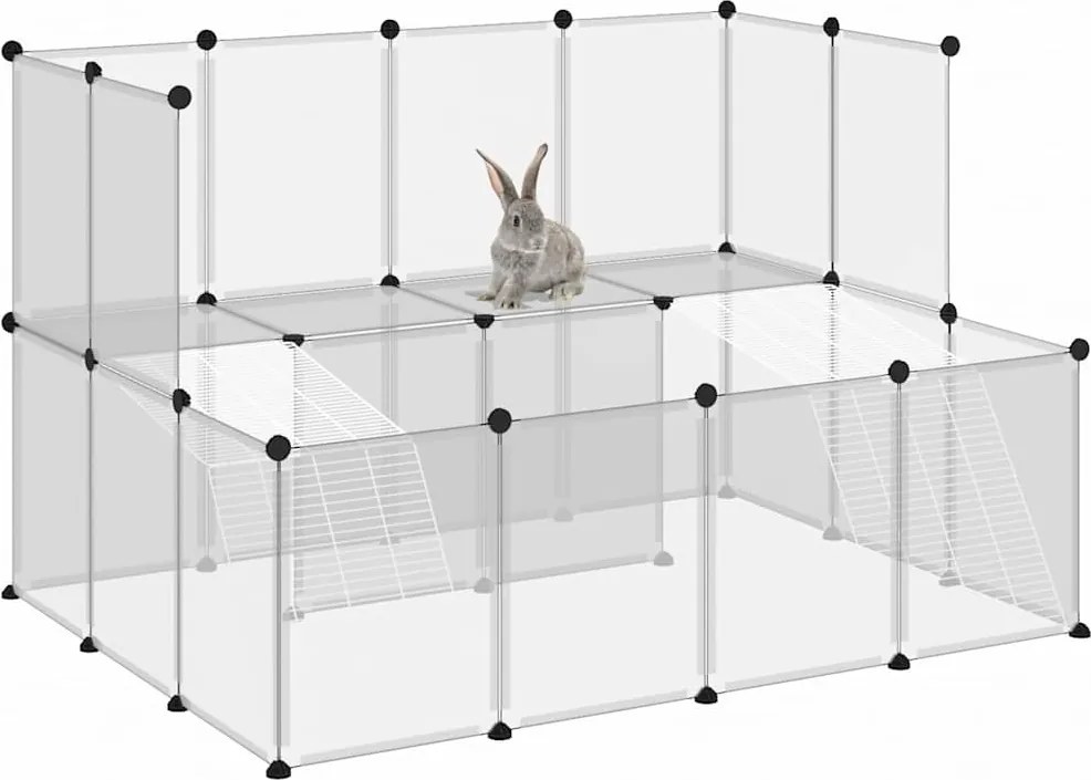 Klec pro malá zvířata průhledná 143 x 107 x 93 cm PP a ocel 340570