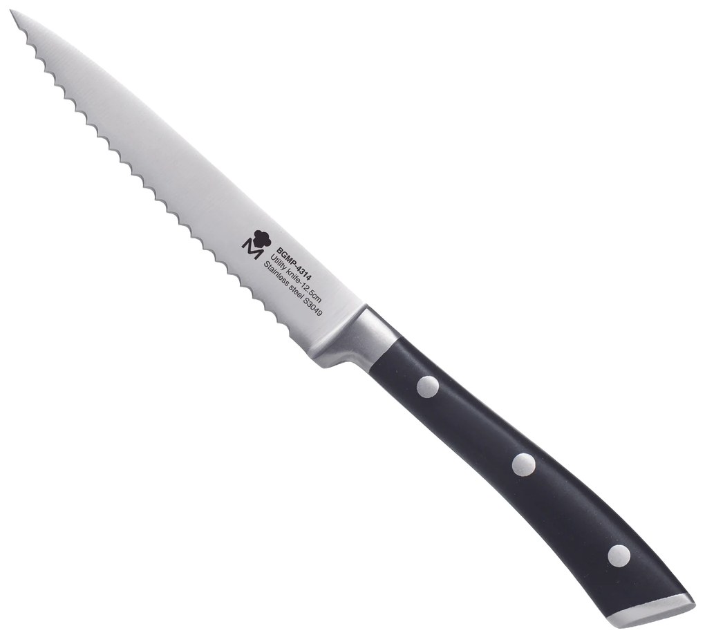 Kuchyňský víceúčelový nůž Masterpro 12,5 cm z nerezové oceli / černá