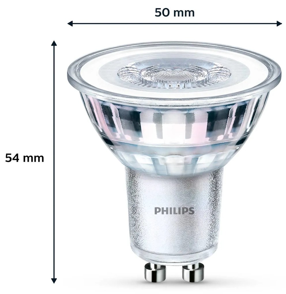 Philips LED žárovka GU10 4,6W 355lm 827 čirá 36° 6