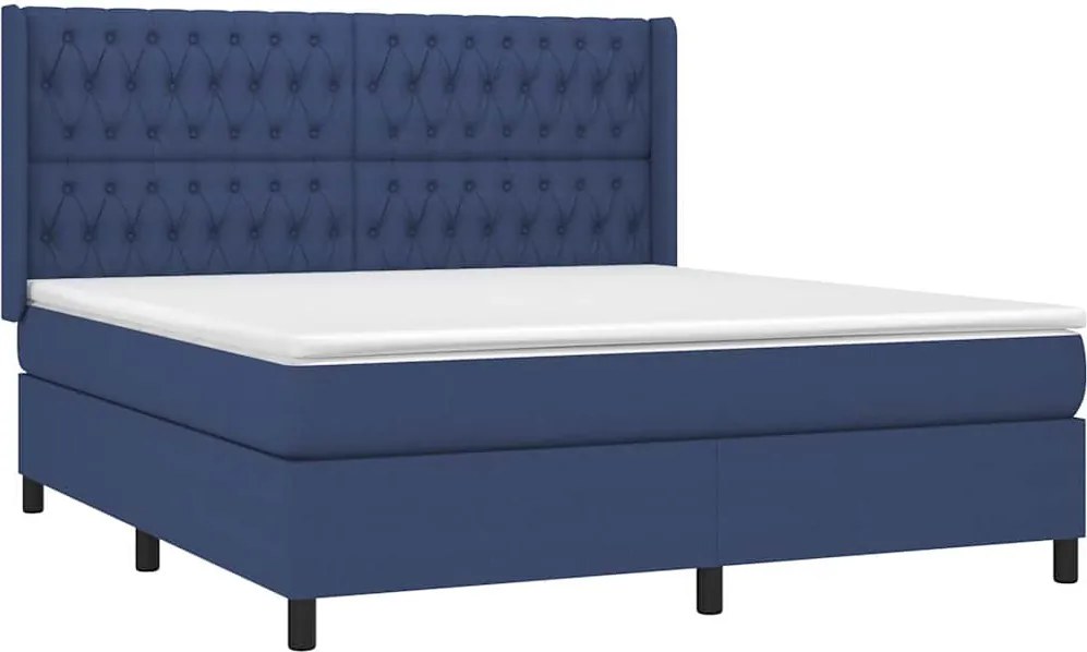 Box spring postel s matrací modrá 180x200 cm textil 3131695