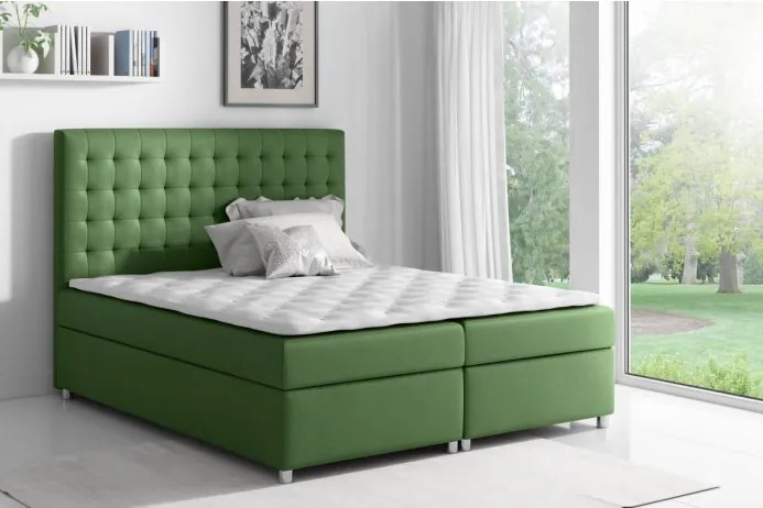 Kontinentální postel Evio zelená 200 + topper zdarma
