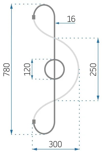 Toolight Nástěnné svítidlo LED APP857-W Long Black