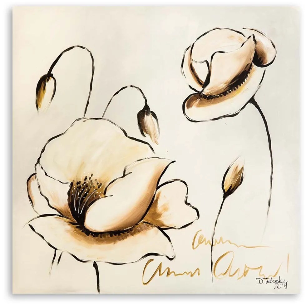 Gario Obraz na plátně Malované květiny Rozměry: 30 x 30 cm