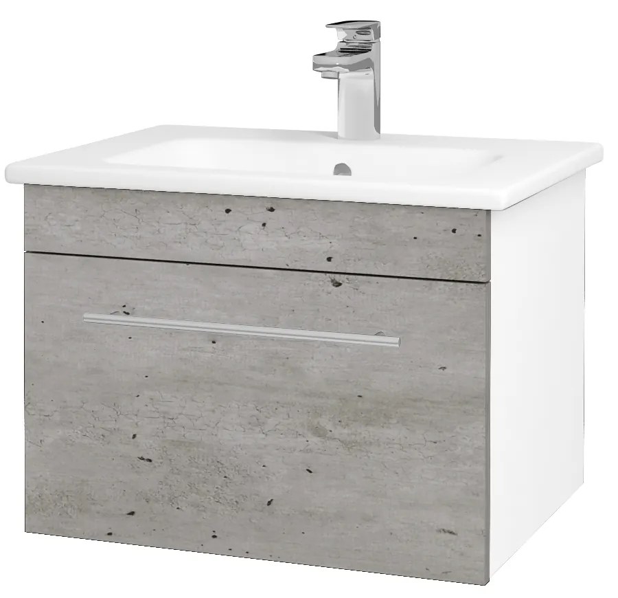 Dřevojas Koupelnová skříň ASTON SZZ 60 Varianta: N01 Bílá lesk / Úchytka T04 / N07 Stone