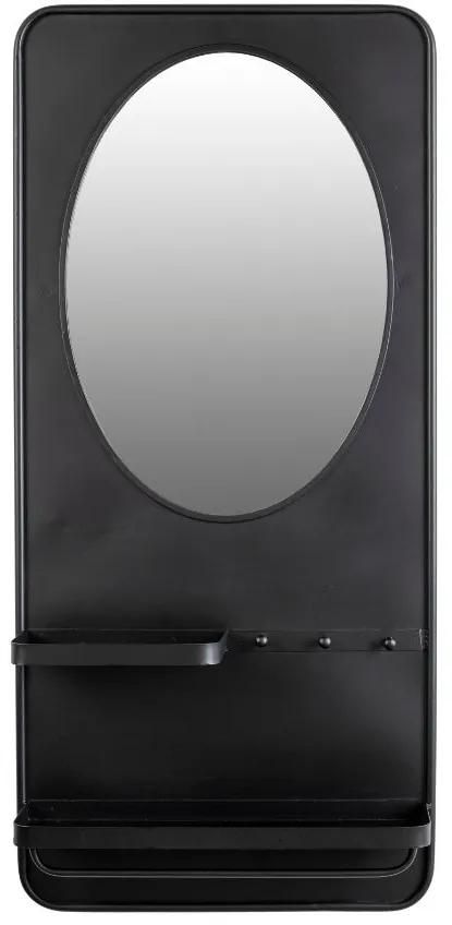 White Label Černé kovové závěsné zrcadlo WLL Pascal L