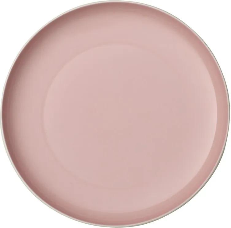 Bílo-růžový porcelánový talíř Villeroy & Boch Uni, ⌀ 24 cm