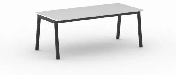 Kancelářský pracovní stůl PRIMO BASIC, černá podnož, 2000 x 900 mm, bílá