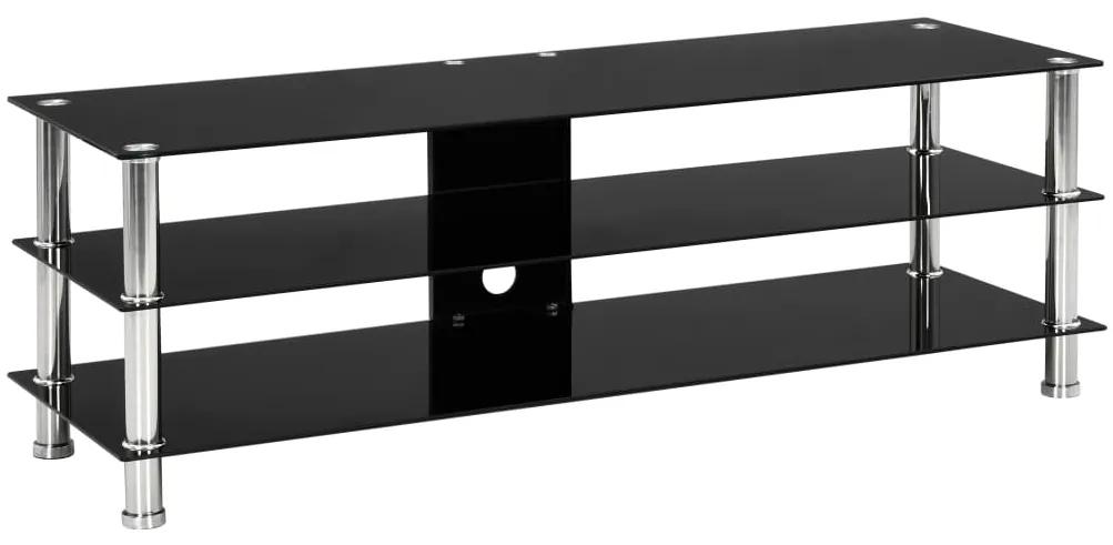 280091 vidaXL TV stolek černý 120 x 40 x 40 cm tvrzené sklo