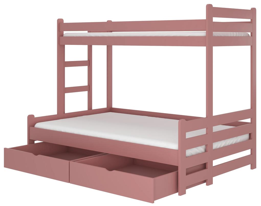 Patrová postel BENITO s nebesy Hlavní barva: Grafit, Obsahuje matraci: Ano