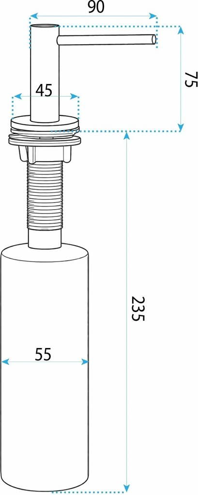 Vestavný dávkovač mýdla/saponátu REA DEX, 300 ml, kartáčovaná měď