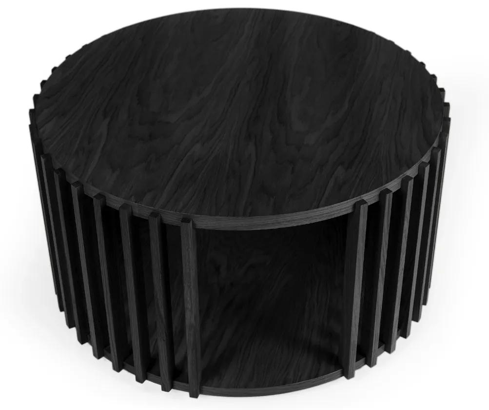 Černý dubový kulatý konferenční stolek Woodman Drum I.  Ø 83 cm
