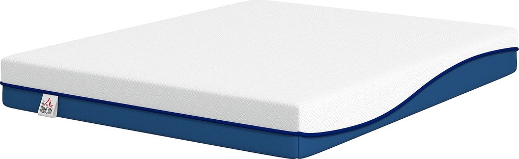 HOMCOM matrace 160x200 cm, matrace pro dvě osoby, paměťová pěna se zeleným čajem, snímatelný pratelný potah, střední tvrdost