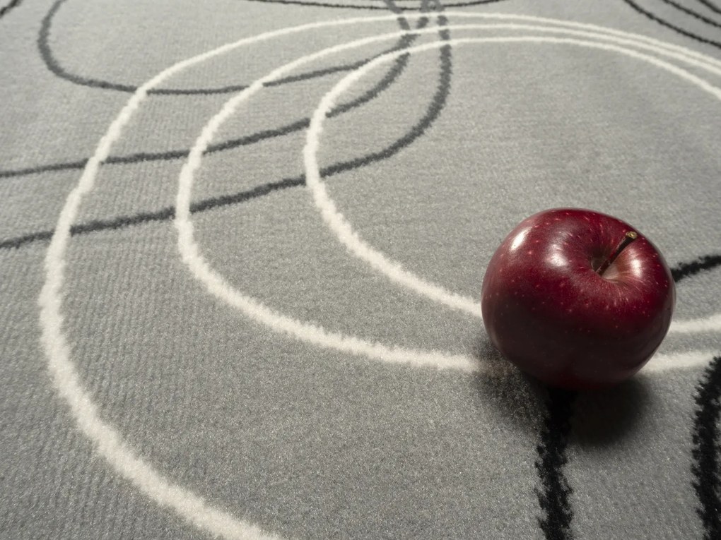 Alfa Carpets, Kusový koberec Circles grey, 80x150, šedá, chodba / předsíň