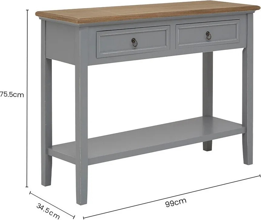 Šedý konzolový stolek z masivu pavlovnie 34,5x99 cm Henley – Premier Housewares
