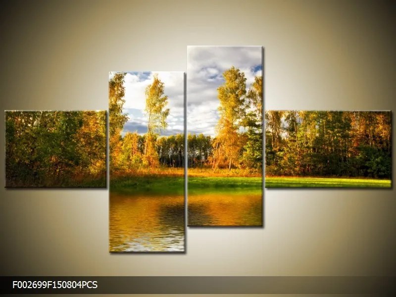 Obraz na plátně Podzimní krajina, 4 dílný 150x80cm 2367 Kč