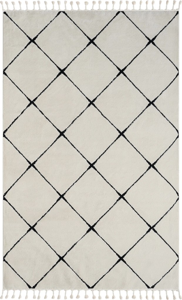 My Flair, Kusový koberec Moroccan Vision weiß, 100x200, černobílá, ložnice