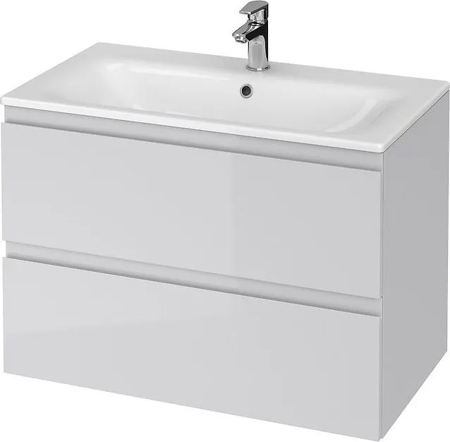 Cersanit Moduo, umyvadlová skříňka + umyvadlo 80cm, šedá lesklá, S801-315-DSM