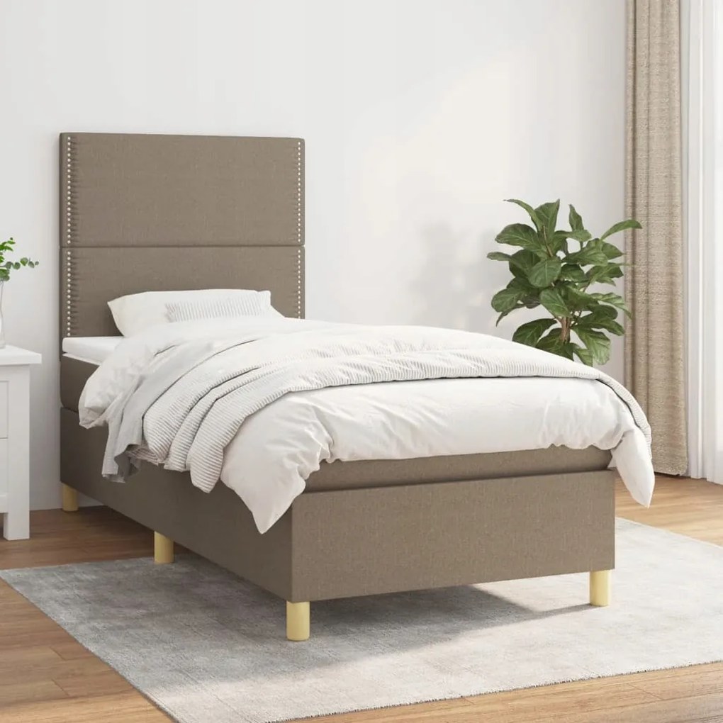 Box spring postel s matrací textil taupe