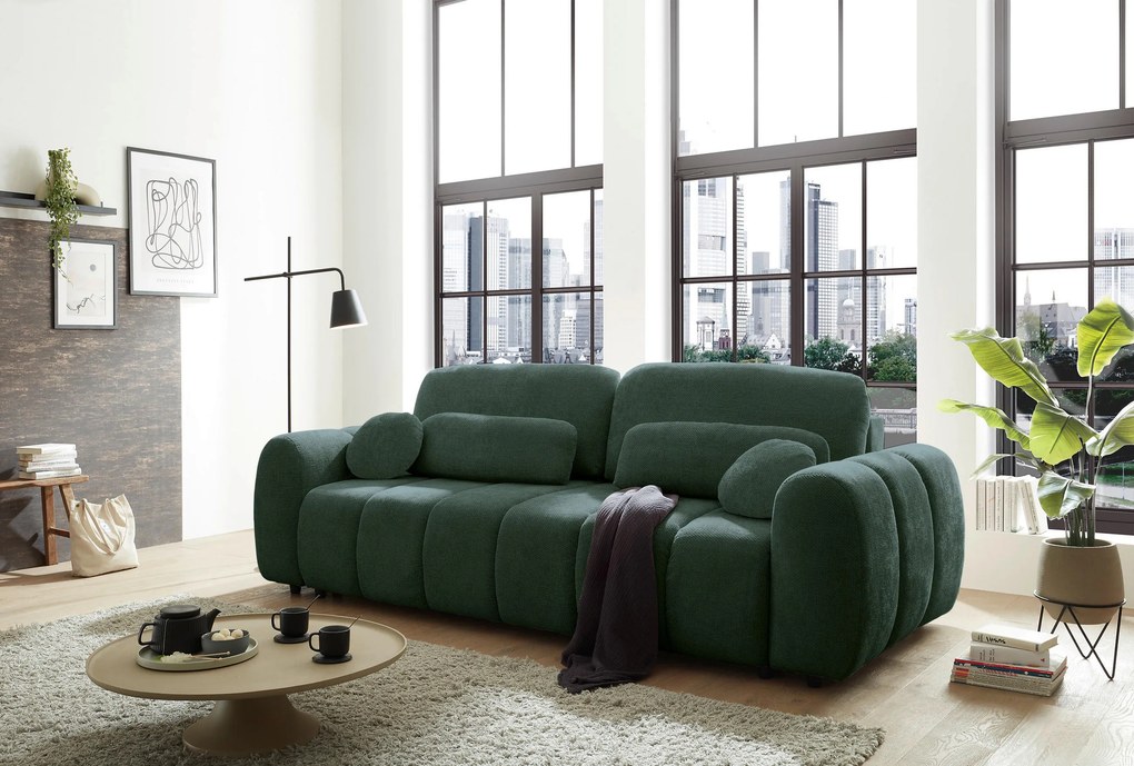 XXXLutz ROZKLÁDACÍ POHOVKA, textil, tmavě zelená MID.YOU - Rozkládací pohovky - 002220054304