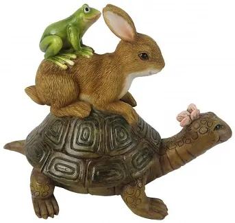 Zajíček s žabkou na želvě