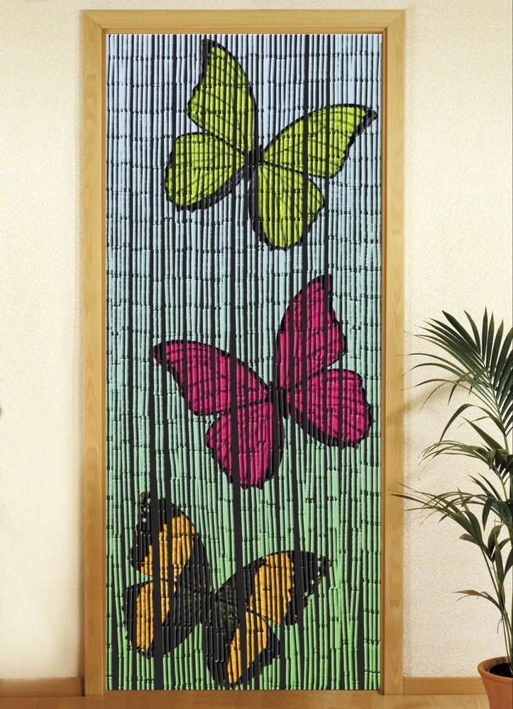Bambusový závěs Motýli, 90x200 cm, WENKO | BIANO
