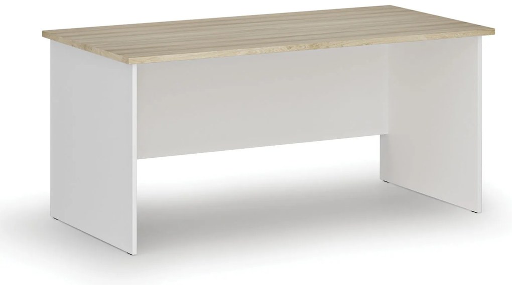 Kancelářský psací stůl PRIMO WHITE, 160x80 cm, bílá/dub přírodní
