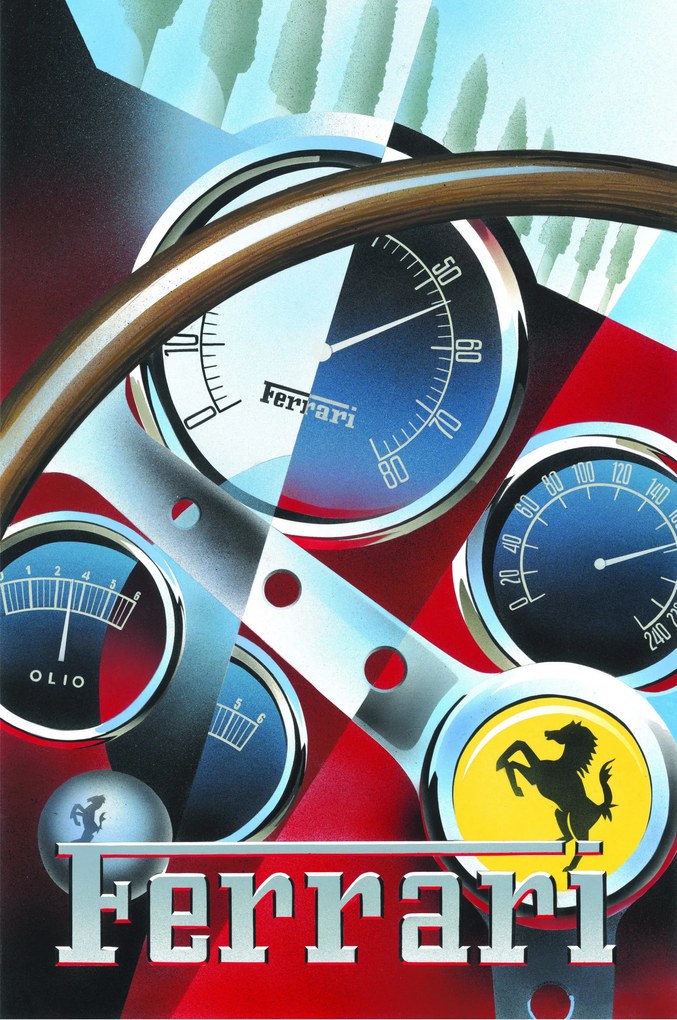 Plechová cedule Ferrari Velikost: A5 (20 x 15 cm)
