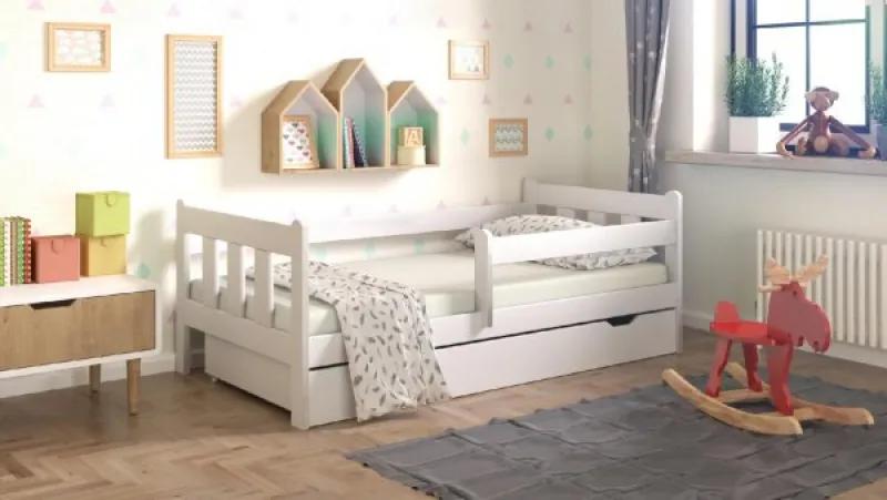 Dětská postel Irma bílá 180/80 + šuplík + matrace