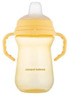 Canpol babies Hrneček se silikonovým pítkem FirstCup 250 ml Žlutý