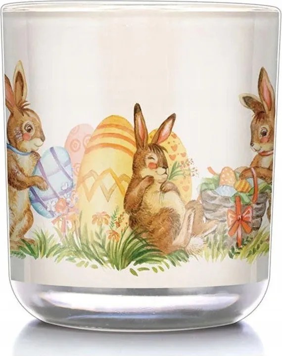 Tumbler Easter Bunnies White Jar Kringle Candle