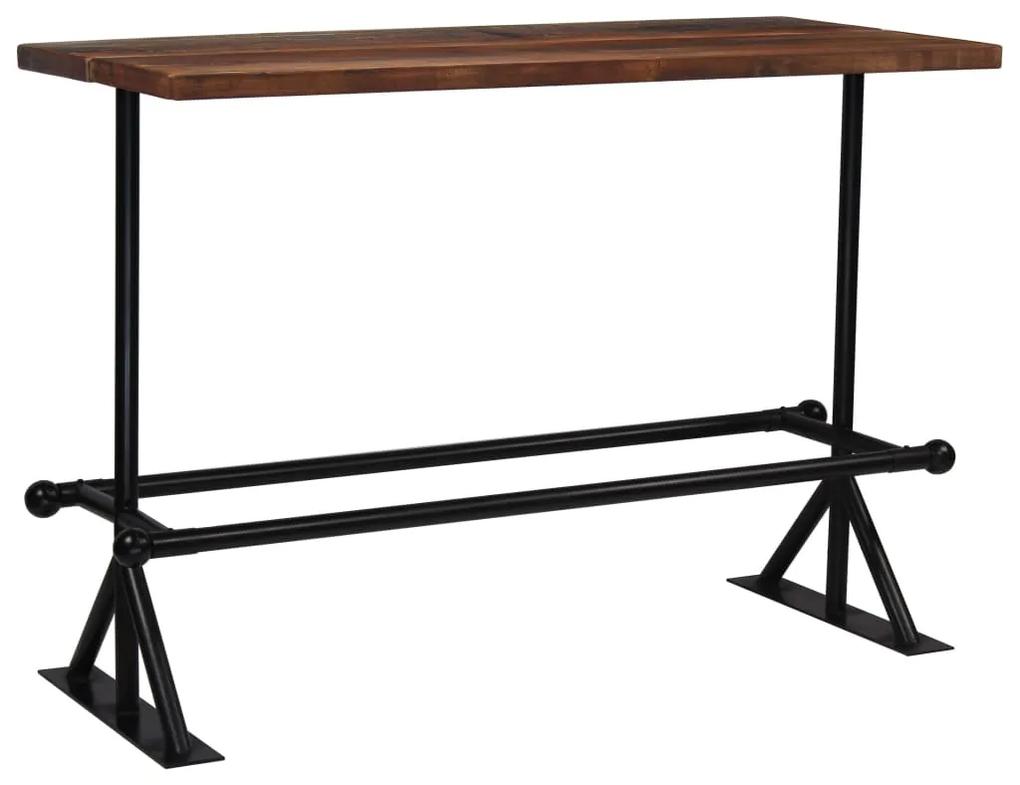 245384 vidaXL Barový stůl masivní recyklované dřevo 150x70x107 cm tmavě hnědý