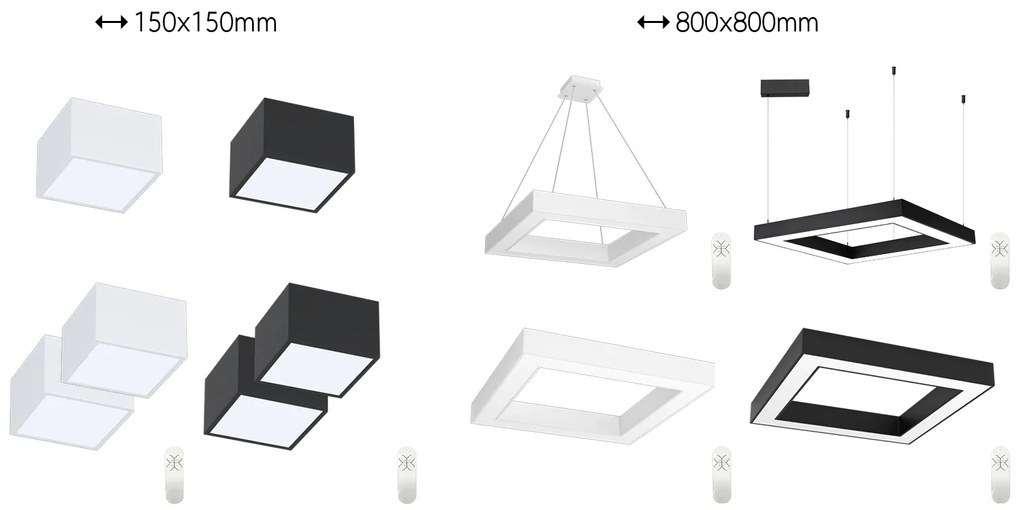 Immax NEO CANTO Smart stropní svítidlo 15x15cm 12W černé Zigbee 3.0