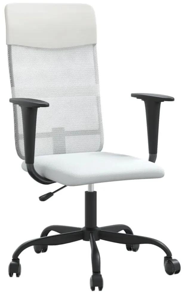 Petromila Kancelářská židle výškově nastavitelná bílá síťovina umělá kůže