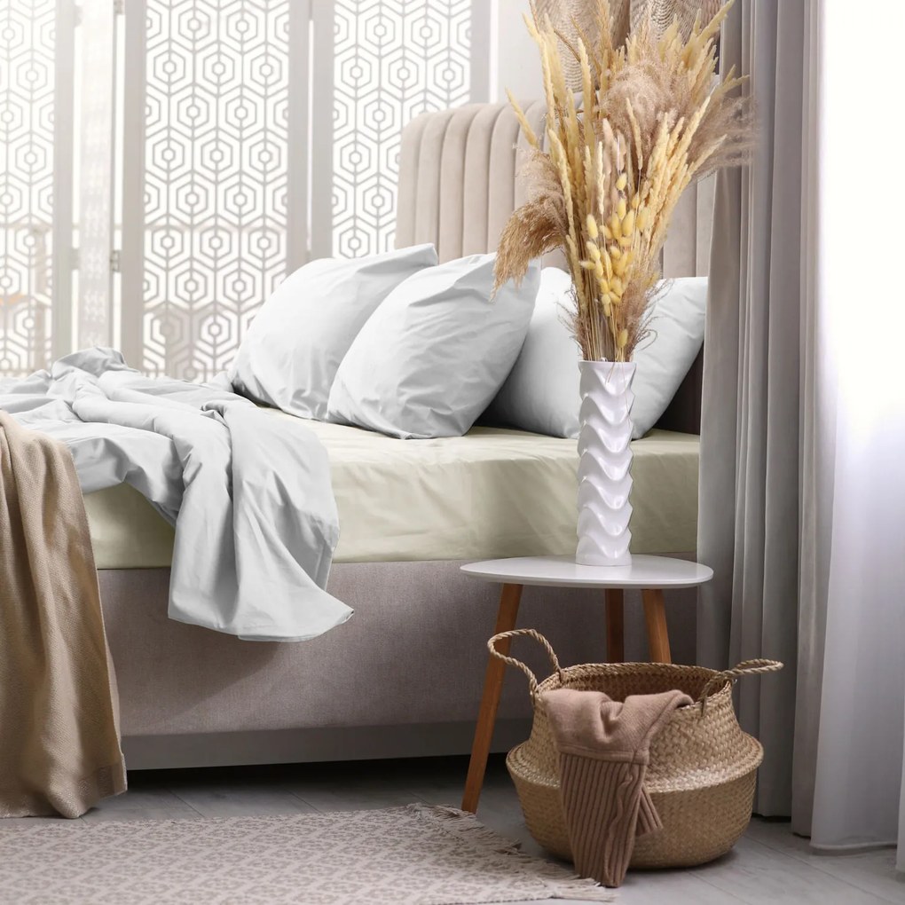 FROTÉ PROSTĚRADLO PREMIUM 160X200 CM PŘÍRODNÍ