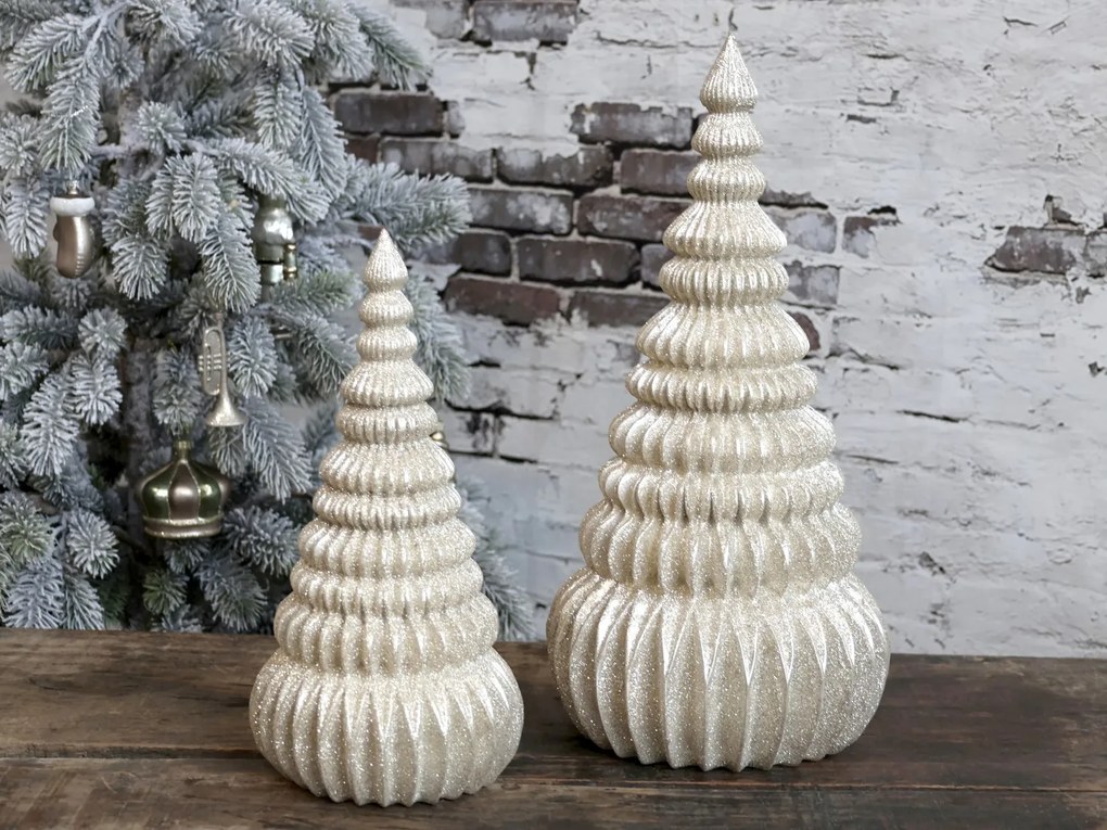 Champagne dekorační vánoční stromek Christmas Tree - Ø 16*31cm